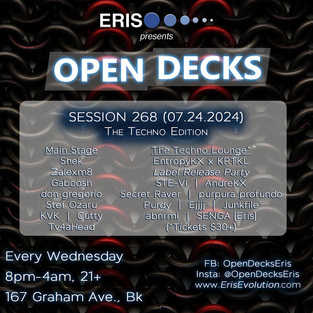 Eris - Open Decks, Brooklyn's Longest Running, Every Wednesday